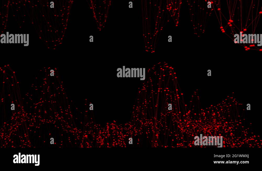 Abstract clean red waving 3D grid or mesh as cartoon background. Red ...