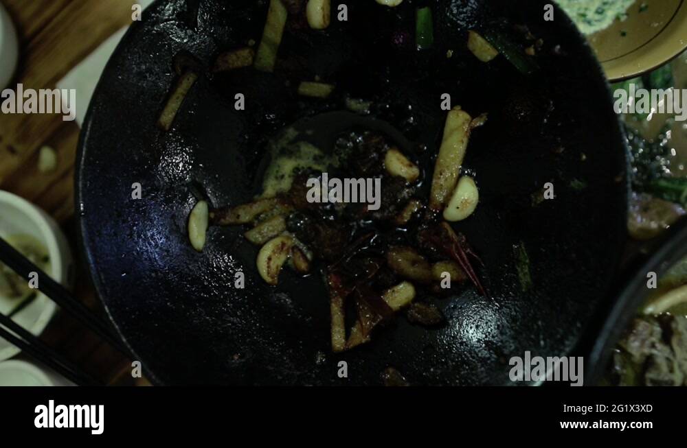 Korea Food in hot pan Korean Restaurant Stock Video Footage - Alamy