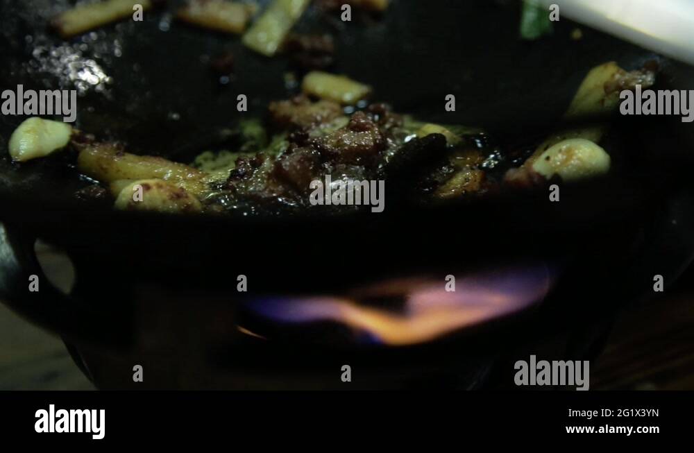 Korea Food in hot pan Korean Restaurant Stock Video Footage - Alamy
