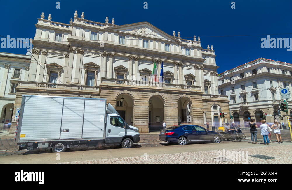 Main concert hall of Teatro alla Scala, an opera house timelapse ...
