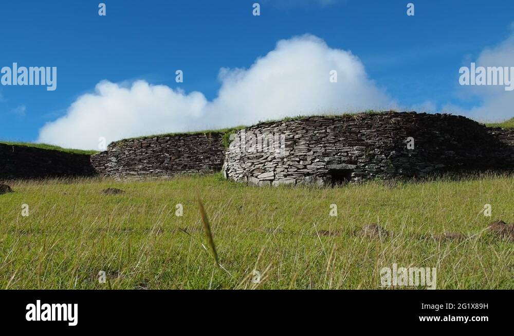 Orongo Village on Easter Island, Chile Stock Video Footage - Alamy