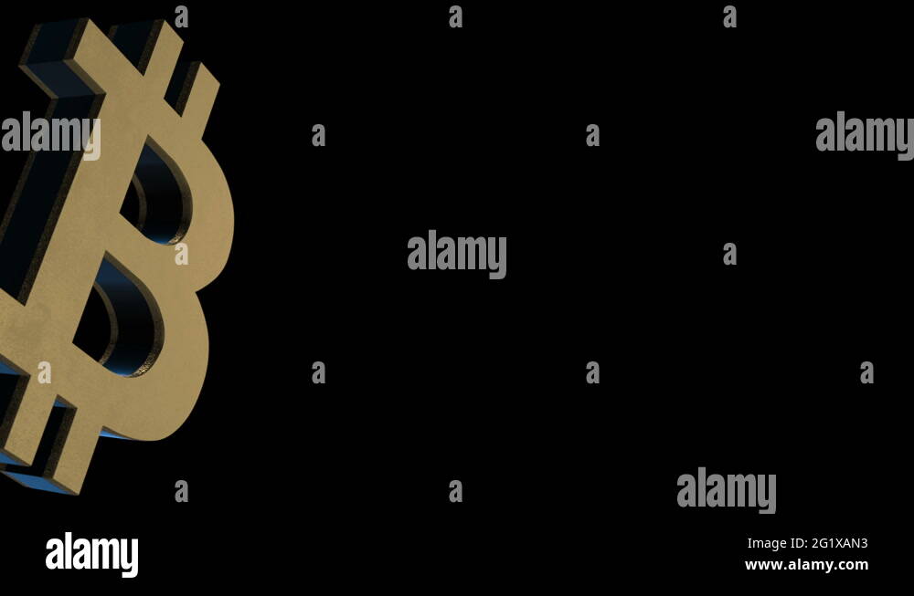 a large golden bitcoin symbol rotates in the left side of the screen ...