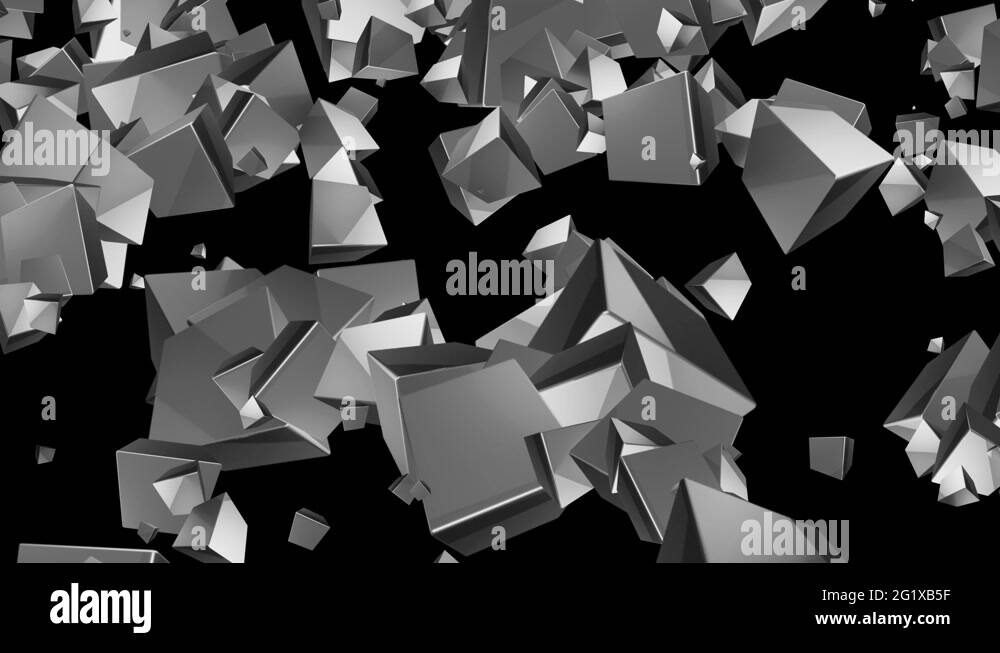 boiling cubes.cinematographic industrial background.3d animation ...