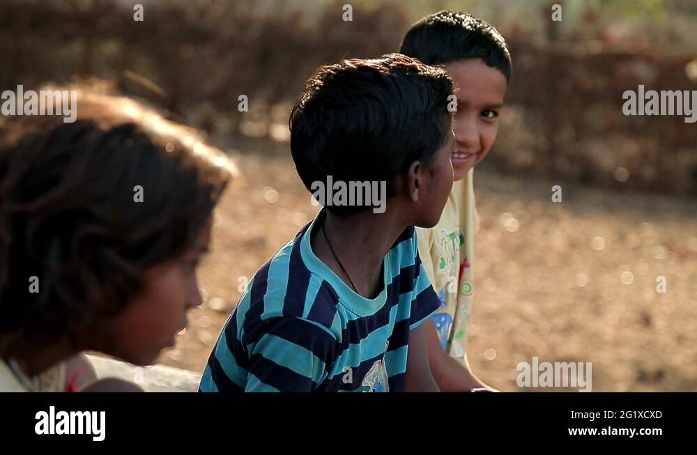 Asian child. Scared poor indian village children Stock Video Footage ...