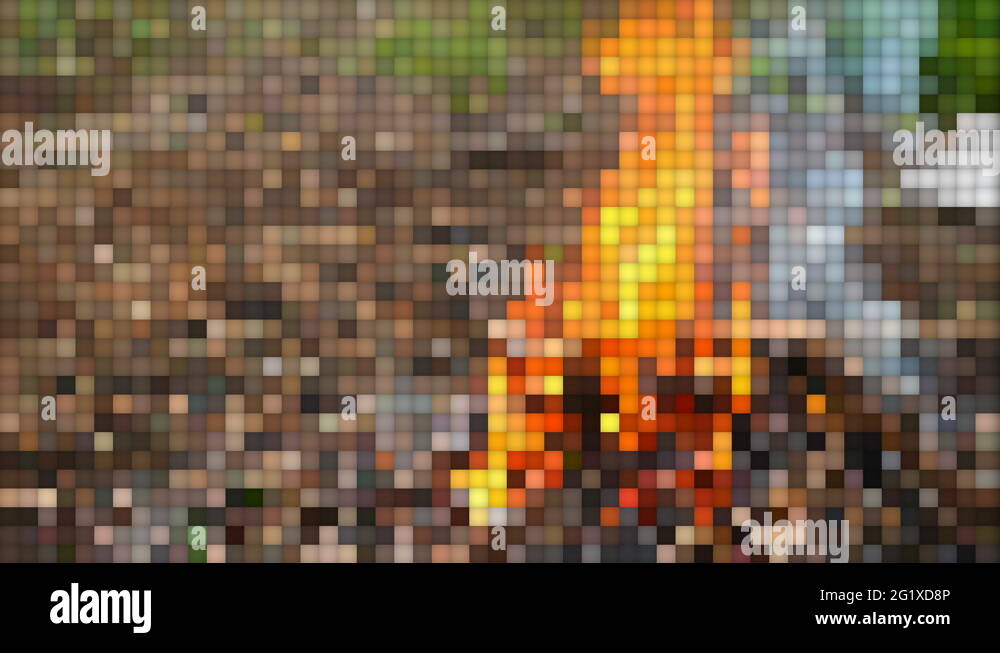 burning flame. pixel background Stock Video Footage - Alamy
