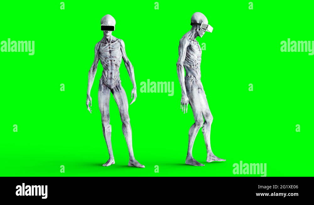 Alien idle in VR. Realistic motion and skin shaders. 4K green screen ...