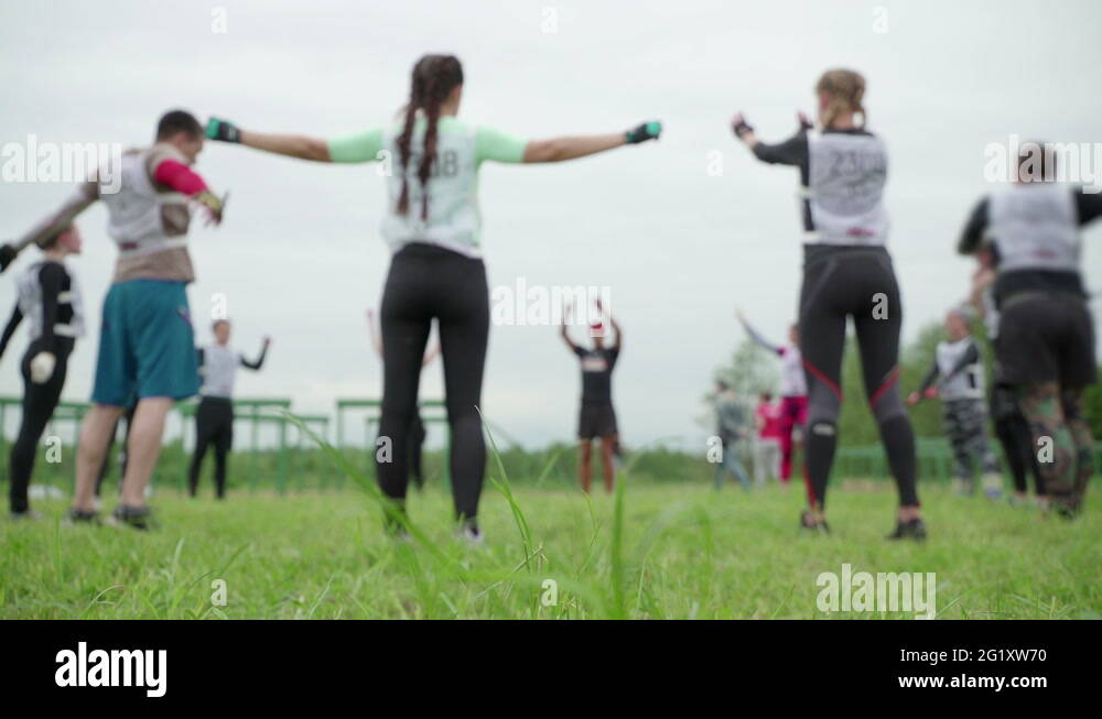 Concept of team building group of young people guys and girls men and ...