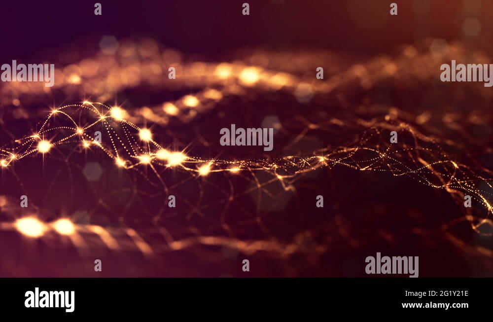 gold loopable abstract particle background with depth of field, glow sparkles of Stock Video ...