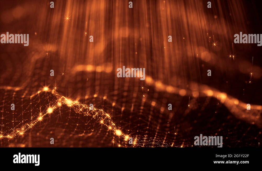 gold loopable abstract particle background with depth of field, glow sparkles of Stock Video ...