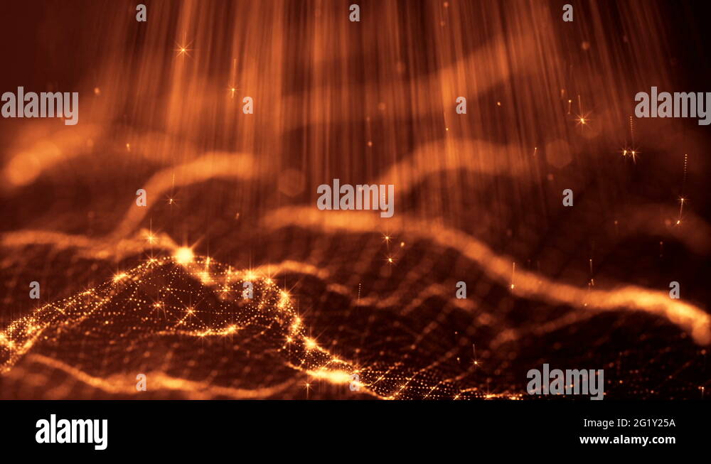 gold loopable abstract particle background with depth of field, glow sparkles of Stock Video ...