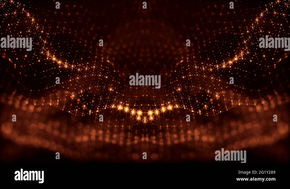 gold loopable abstract particle background with depth of field, glow sparkles of Stock Video ...