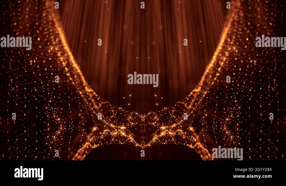 gold loopable abstract particle background with depth of field, glow sparkles of Stock Video ...