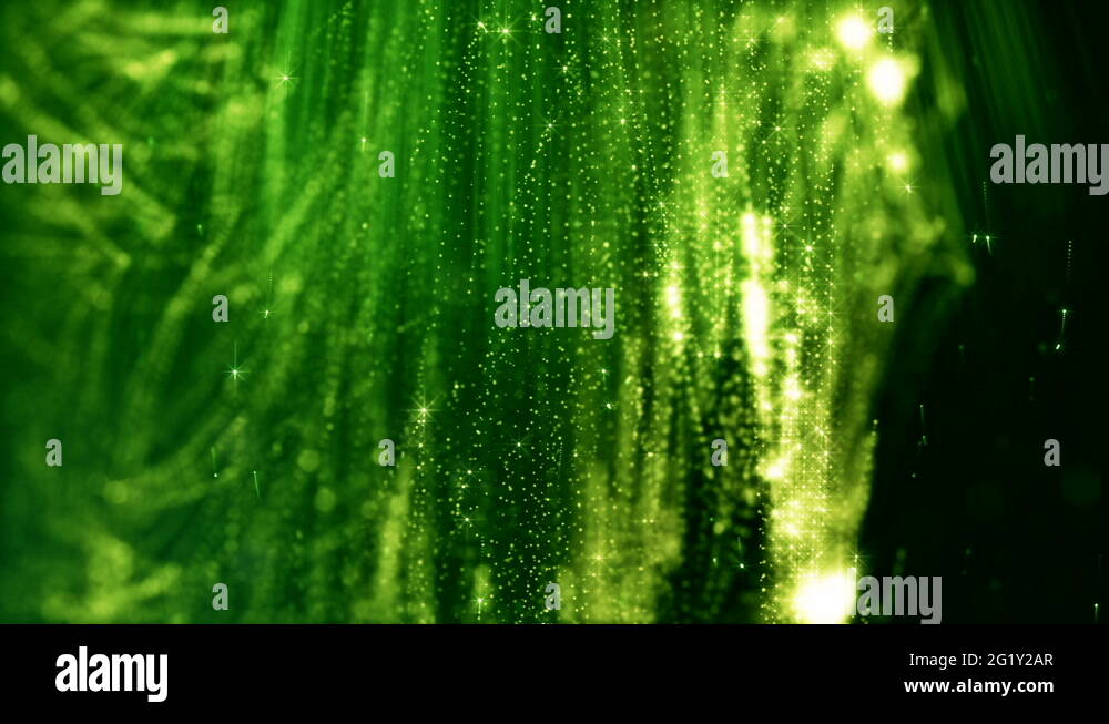 greem loopable abstract particle background with depth of field, glow sparkles Stock Video ...
