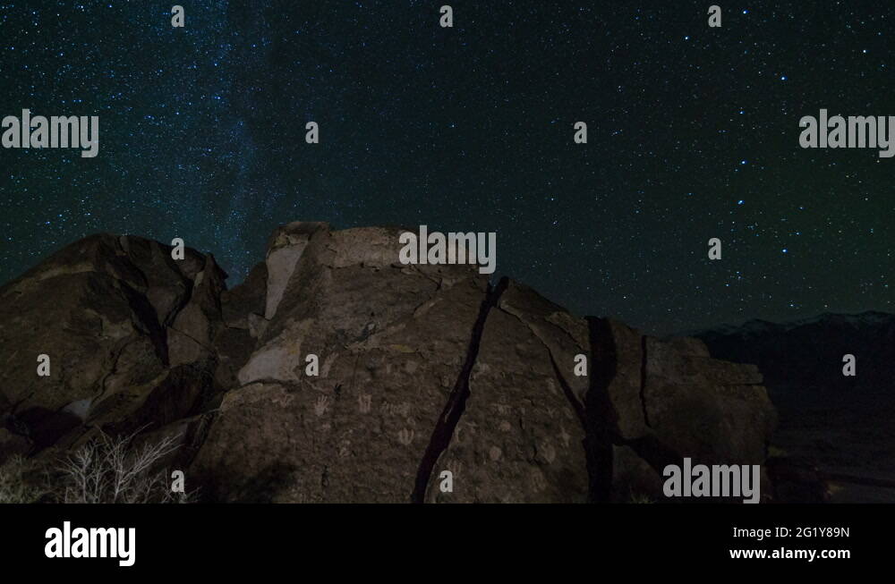 Astro Timelapse of North Star over Native American Petroglyphs Stock ...