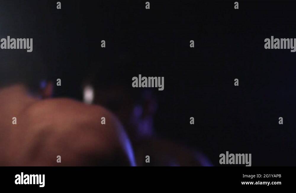 Blurry. Two male boxer with naked torso during training is applied shocks and Stock Video ...