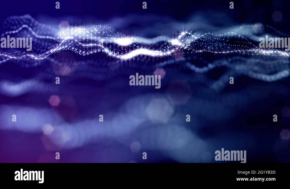 3d rendering background with particles with depth of field. Loop ...