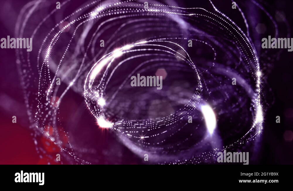 3d rendering background with particles with depth of field. Loop ...