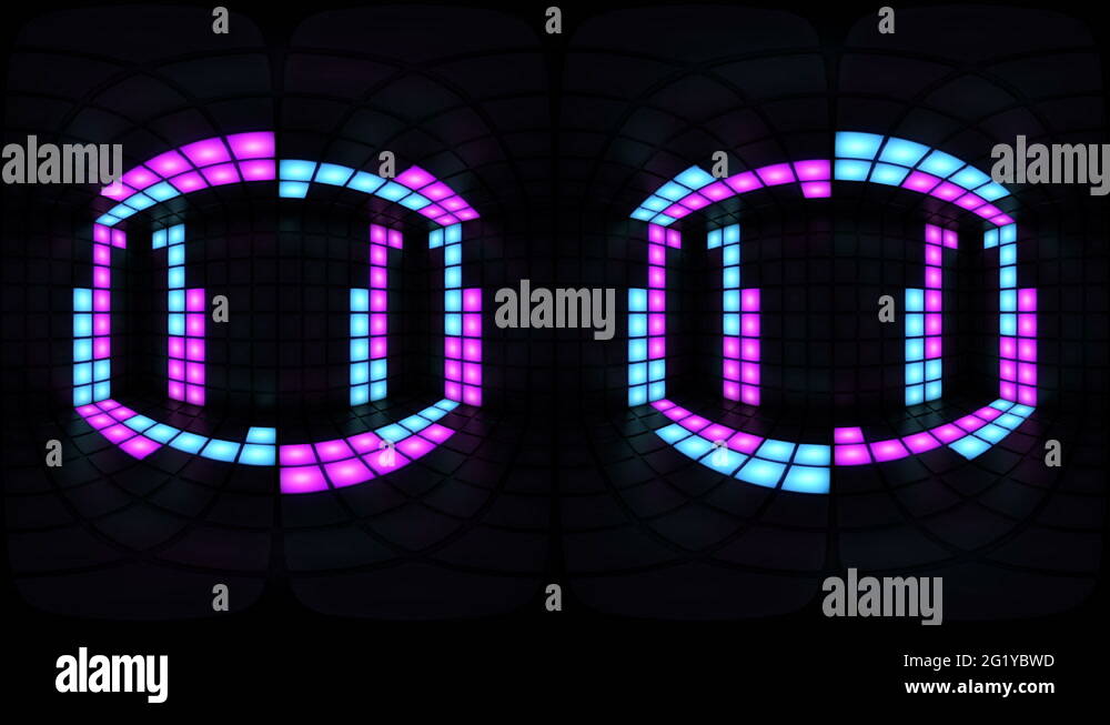 360 VR Colorful disco nightclub dance floor wall light grid background vj loop Stock Video ...