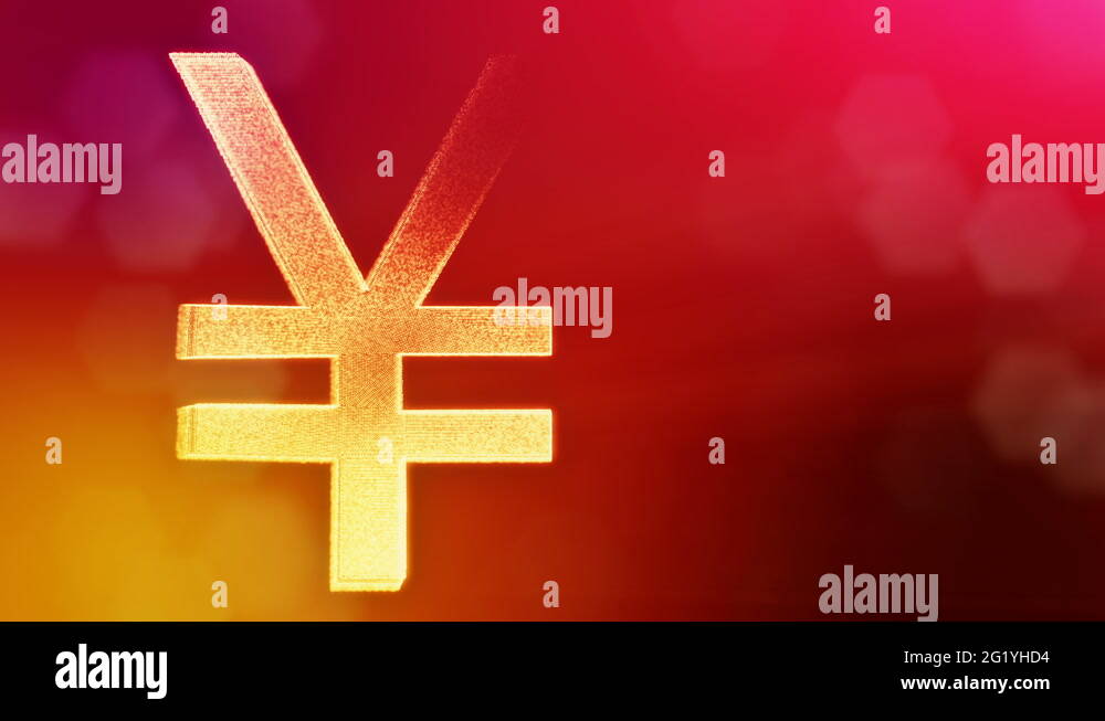 Animation icon or emblem of Japanese yen Logo.. Background made of glow ...