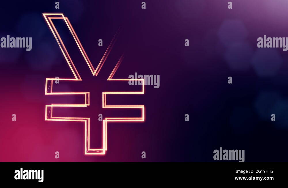 Animation icon or emblem of Japanese yen Logo. Background made of glow ...