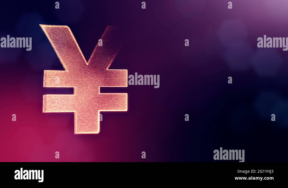 Animation icon or emblem of Japanese yen Logo. Background made of glow ...