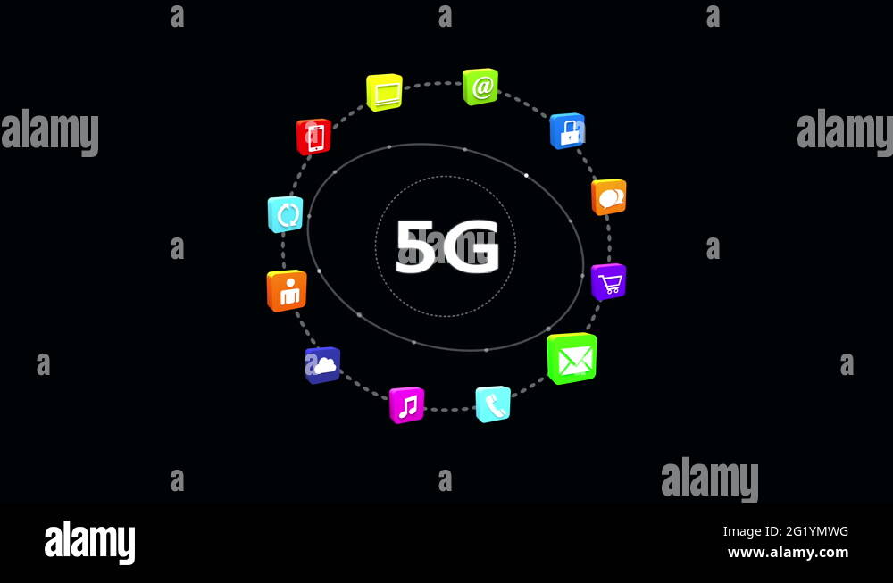 4k,5G symbol,virtual internet concept,online services icons,social ...