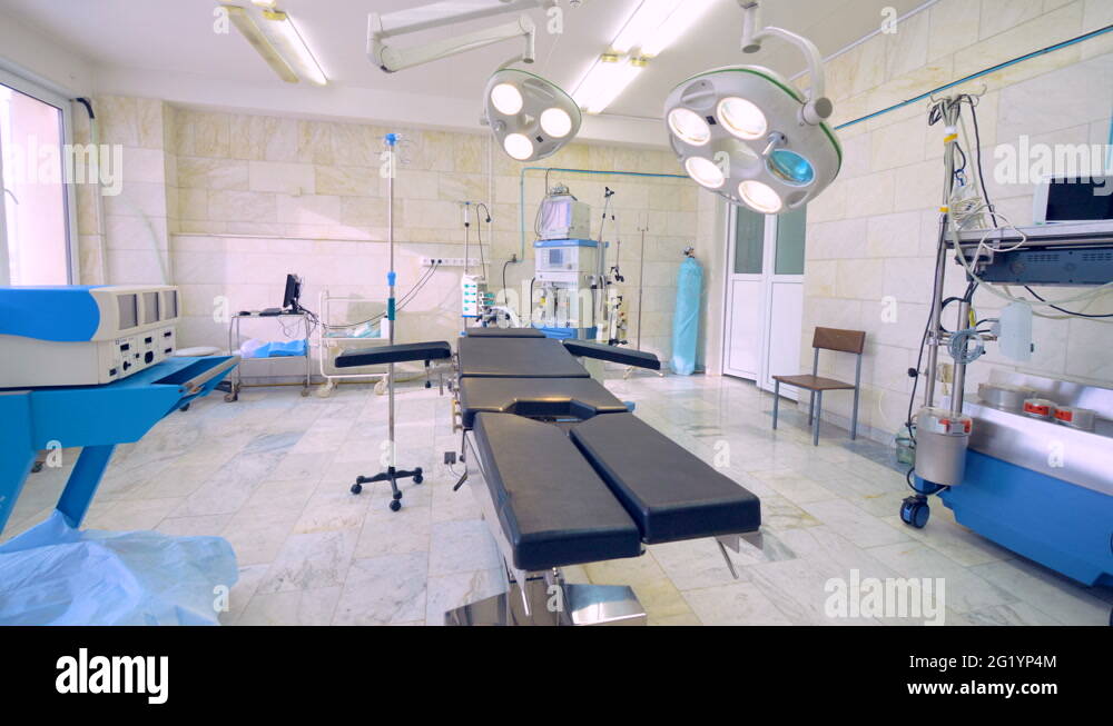 Empty modern surgery room. Operating room with modern medical equipment ...