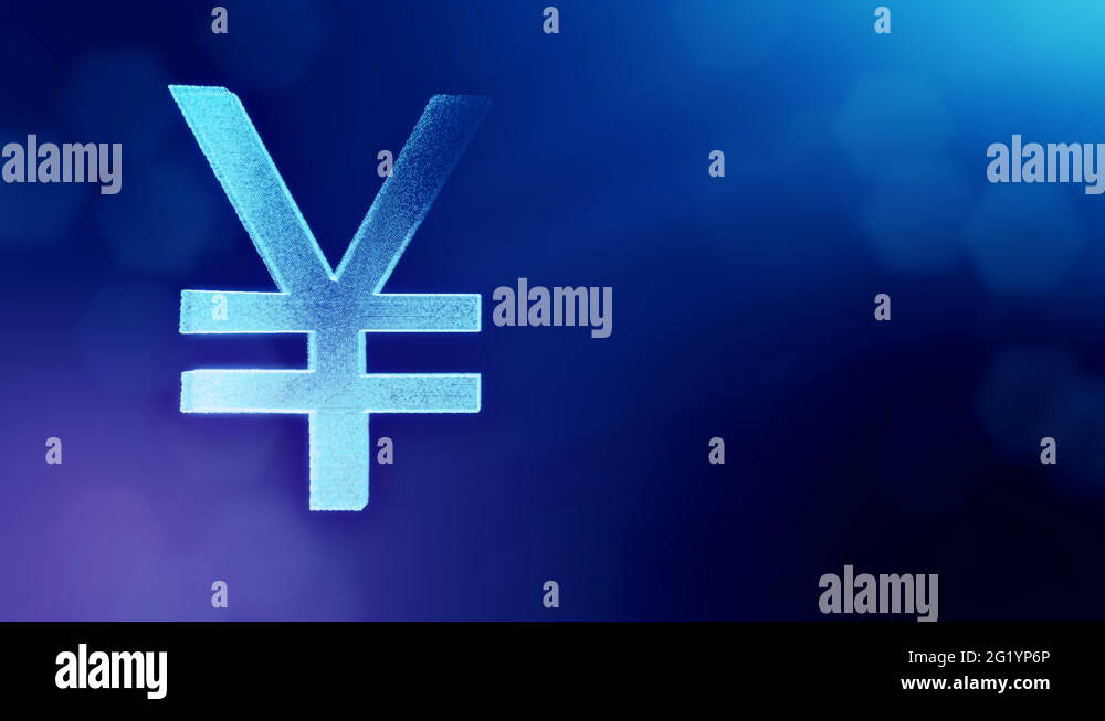 Animation icon or emblem of Japanese yen Logo.. Background made of glow ...