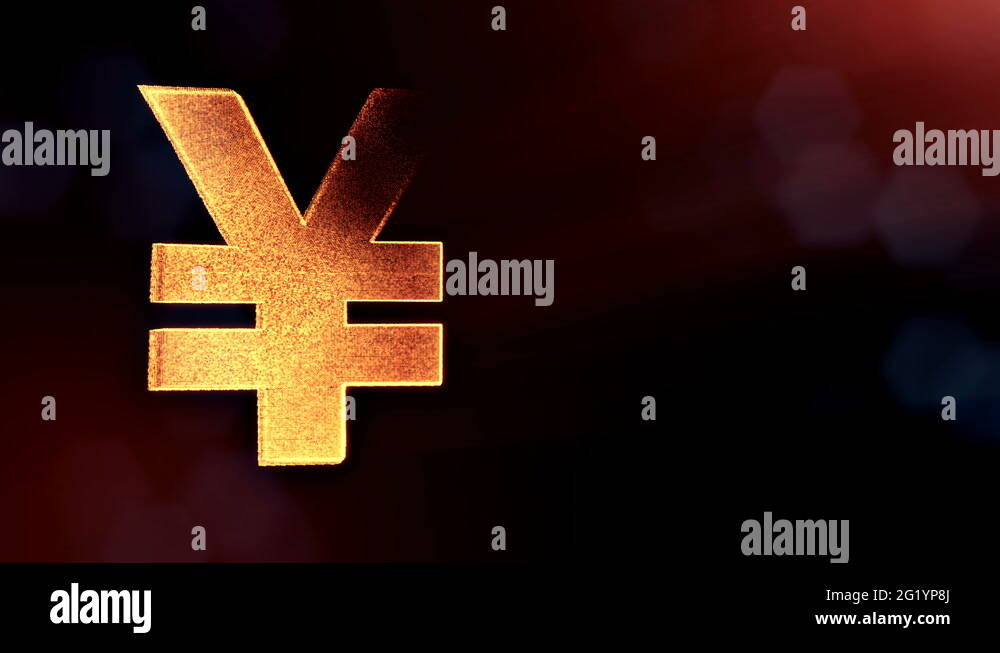 Animation icon or emblem of Japanese yen Logo. Background made of glow ...
