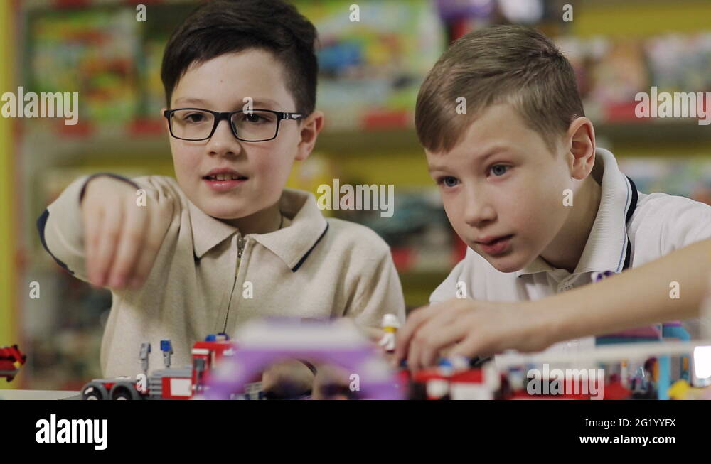 Two boys in the center of child development are designed with the help ...
