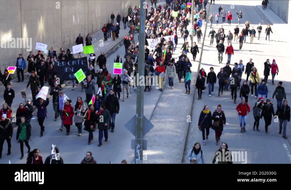 People walking in a demonstration Stock Video Footage - Alamy