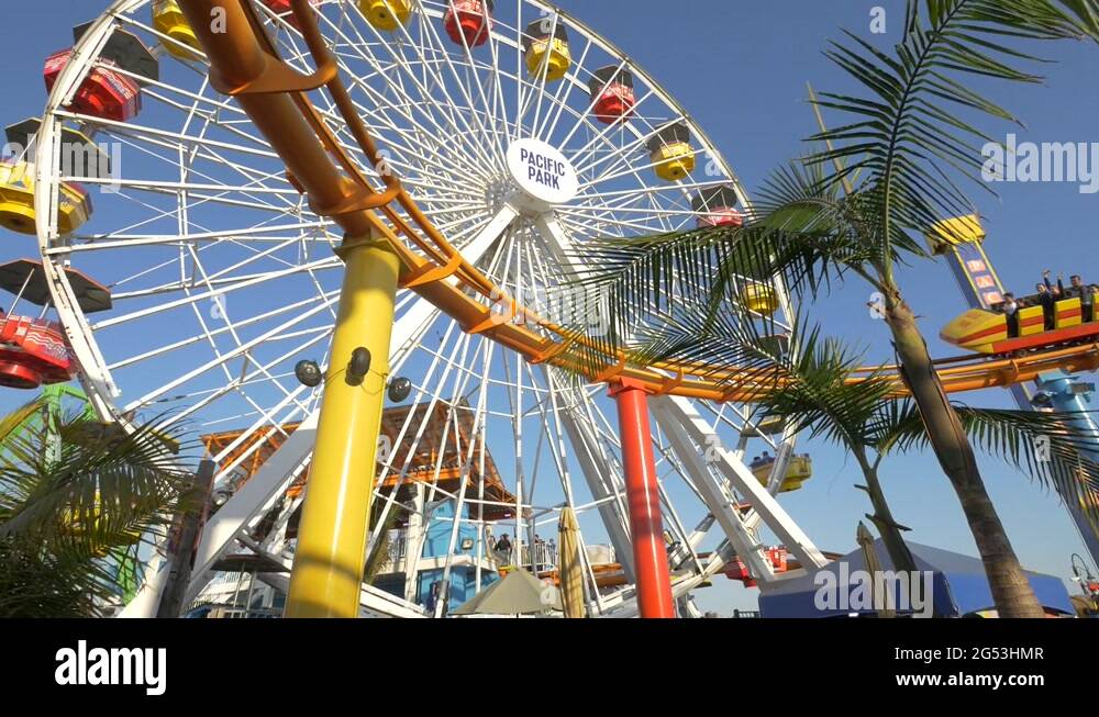 The Ferris Wheel of Pacific Park Stock Video Footage - Alamy