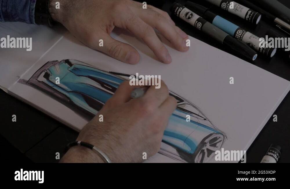 Hands tracing lines on a drawing Stock Video Footage - Alamy