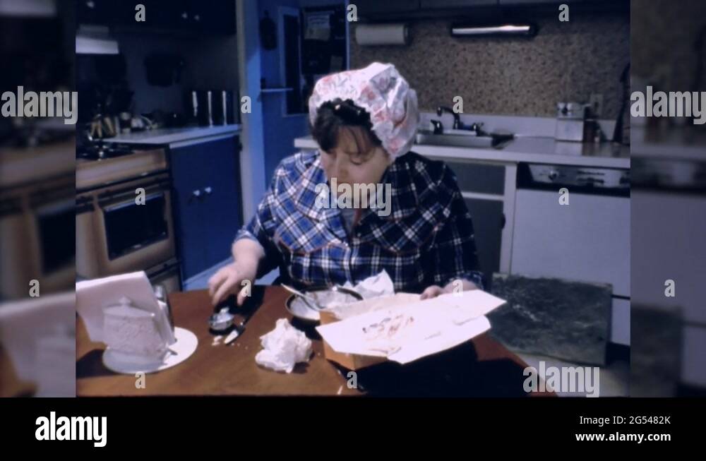 1970s Woman Gets Midnight Snack Over Eating Weight Gain Vintage Old 1970s-woman-gets-midnight-snack-over-eating-weight-gain-vintage-old