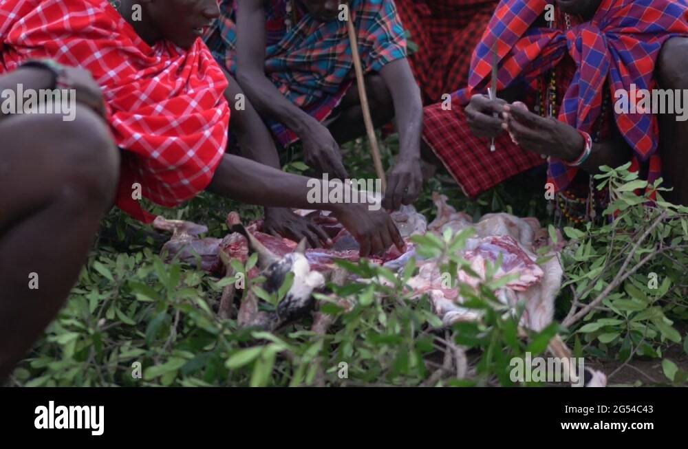 African men eating meat Stock Video Footage - Alamy