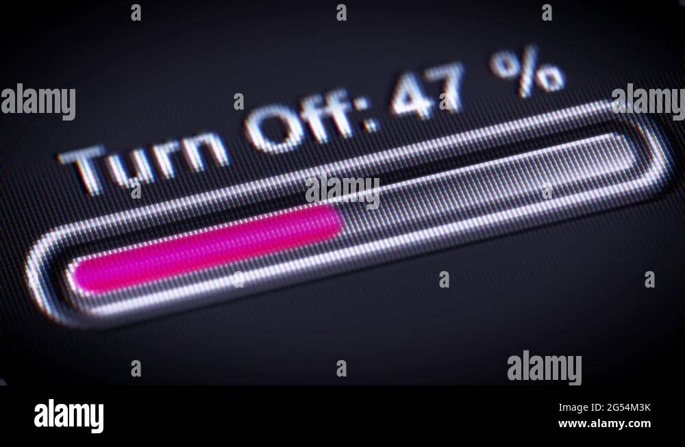 Process of Turning Off in A black Screen Stock Video Footage - Alamy