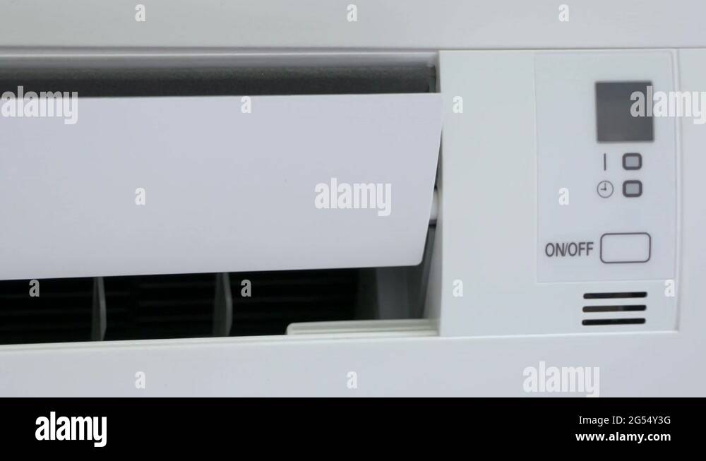 Turning off wall mounted air conditioner Stock Video Footage - Alamy