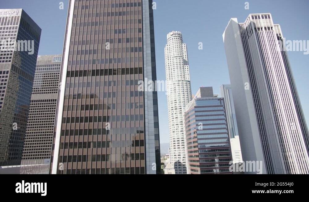 High rise glass office building downtown Los Angeles. 4K Stock Video ...
