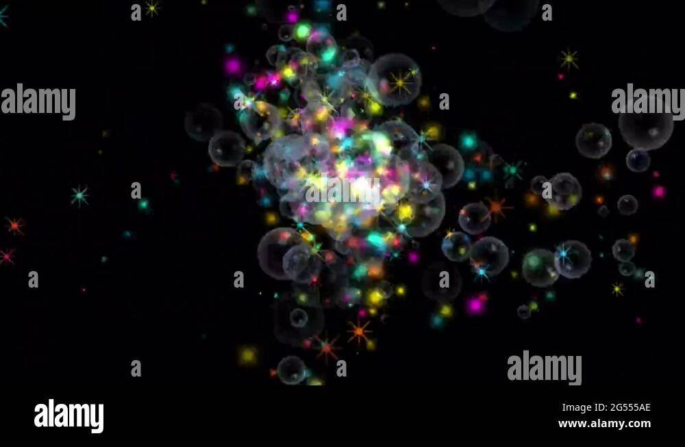 4k Stars particle firework background,fire energy,gunpowder bubble ...