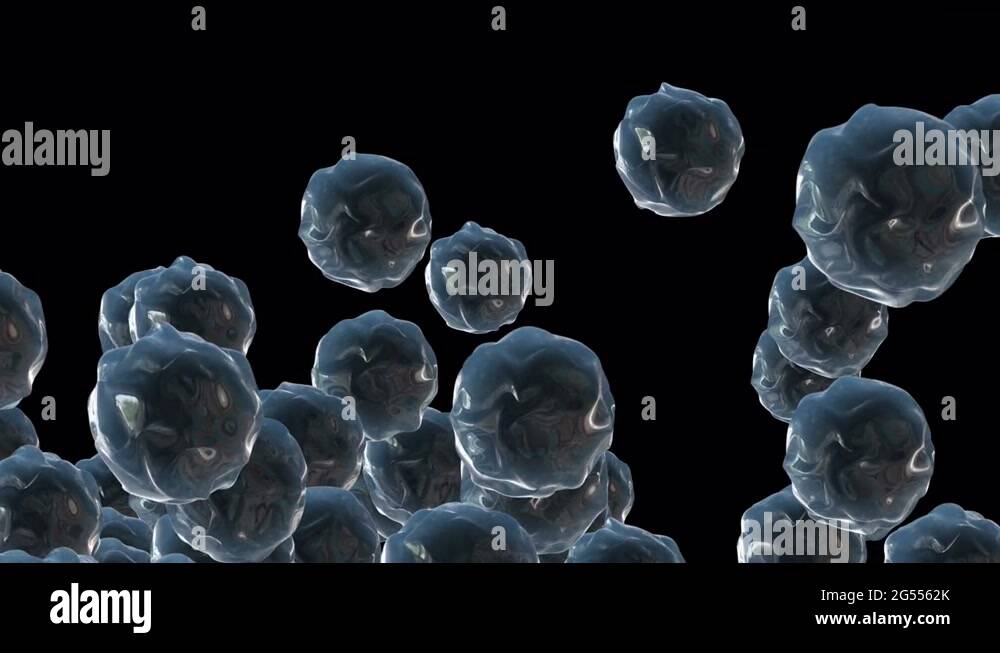 4k Abstract 3d cell microbe bacteria cancer bubble blisters particle ...