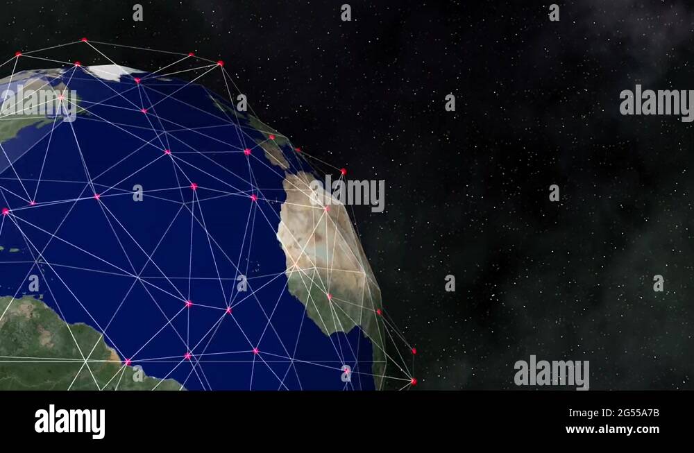 A global network surrounds the planet Earth - Earth 1014 HD, 4K Stock ...
