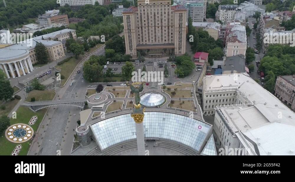 Independence Square. Aerial view of the monument of independence ...