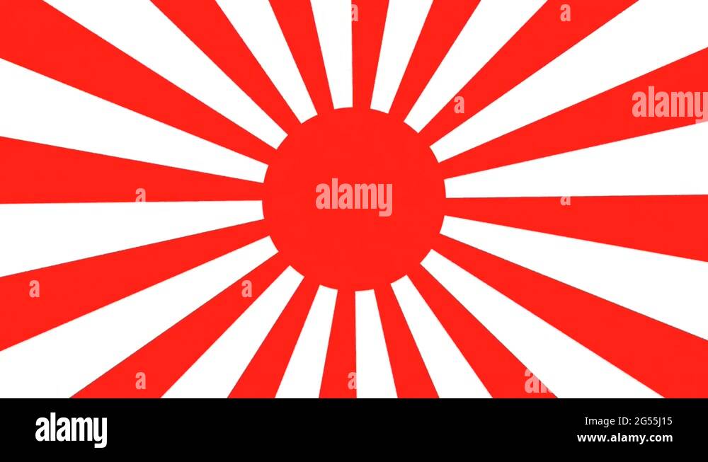 Traditional Japanese Sunburst Art Background. Red sun rays spinning ...