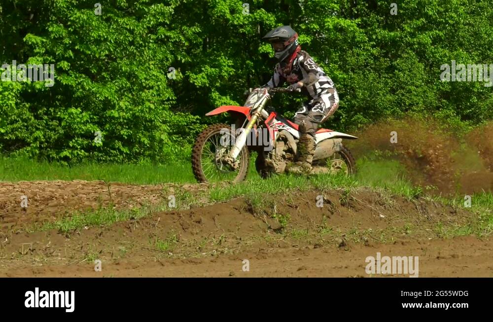 motocross racer whoop section slowmo side view muddy 4k Stock Video ...