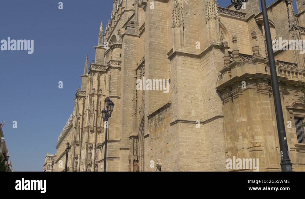 Tilt up of the stone walls of a cathedral Stock Video Footage - Alamy