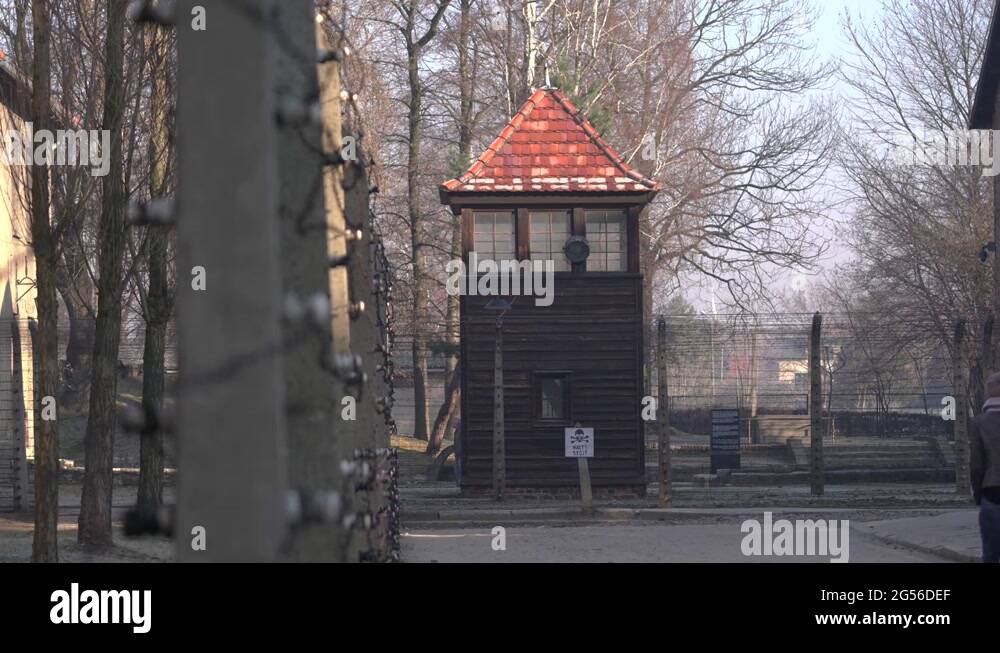 Watchtower at Auschwitz Stock Video Footage - Alamy