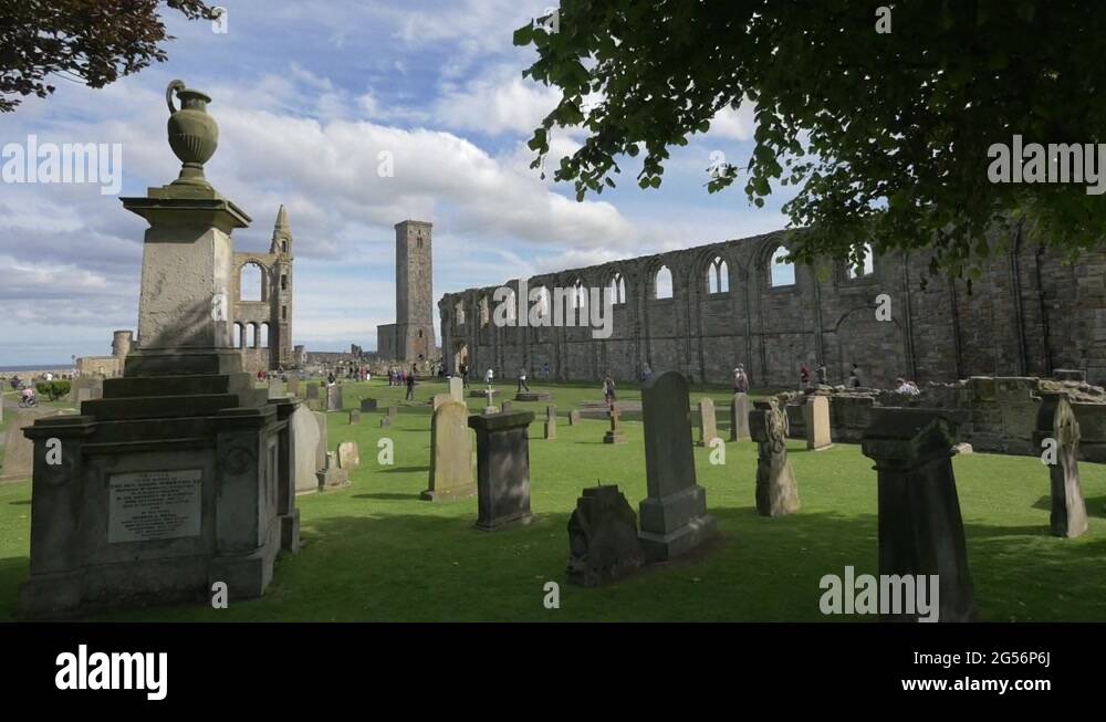 St Andrews Cathedral and its burial ground Stock Video Footage - Alamy