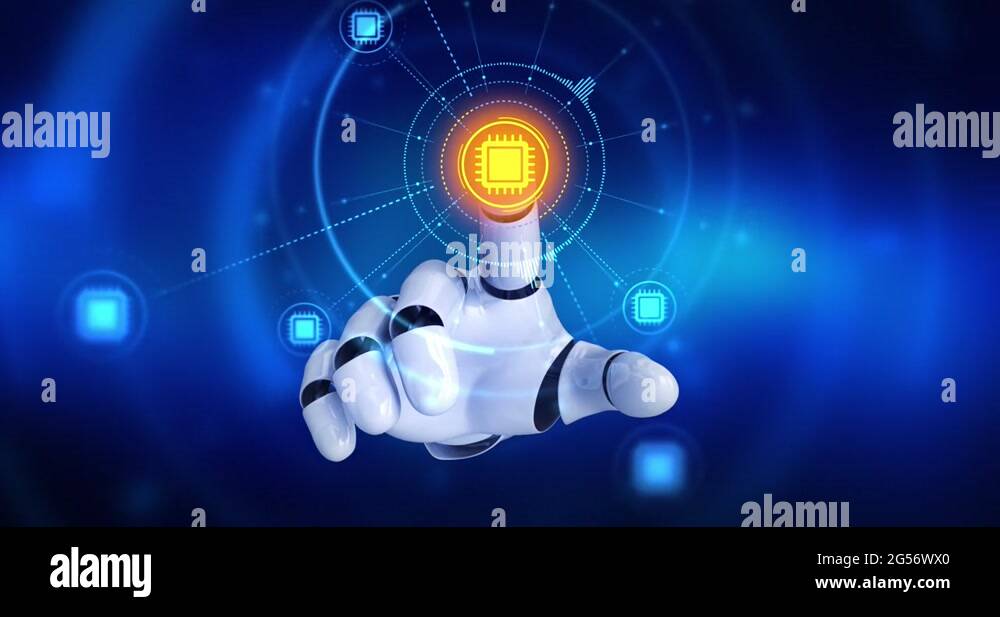 Robot hand computer touching screen Stock Videos & Footage - HD and 4K ...