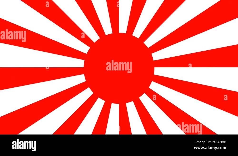 Traditional Japanese Sunburst Art Background. Red Sun Rays Spinning ...