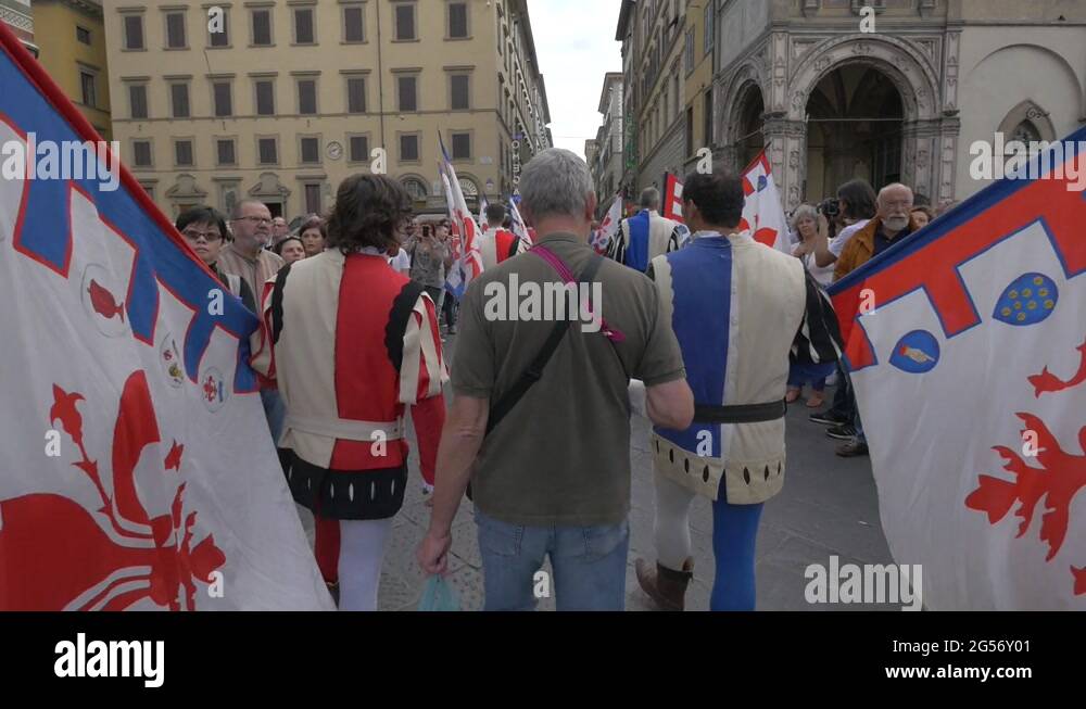 Men with flags marching in a parade Stock Video Footage - Alamy